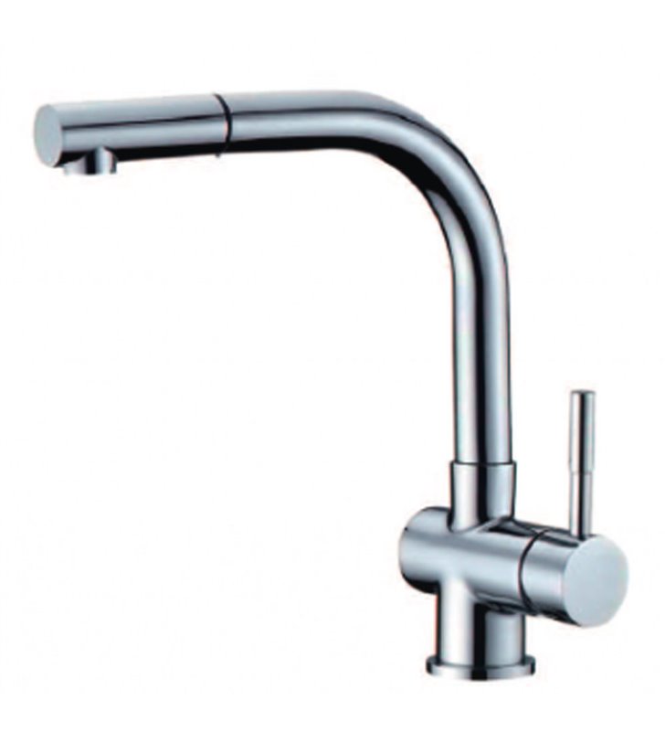 Robinet de cuisine mitigeur évier chromé design